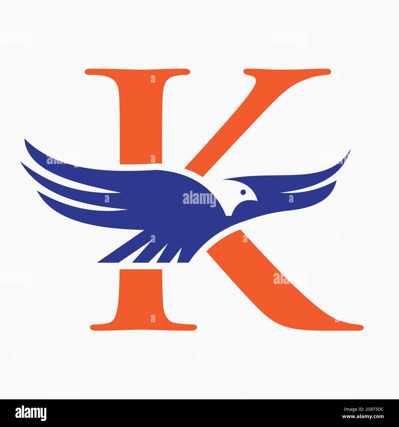 Monogram Letter K Flying Eagle Logo Concept For Speed Icon and ...