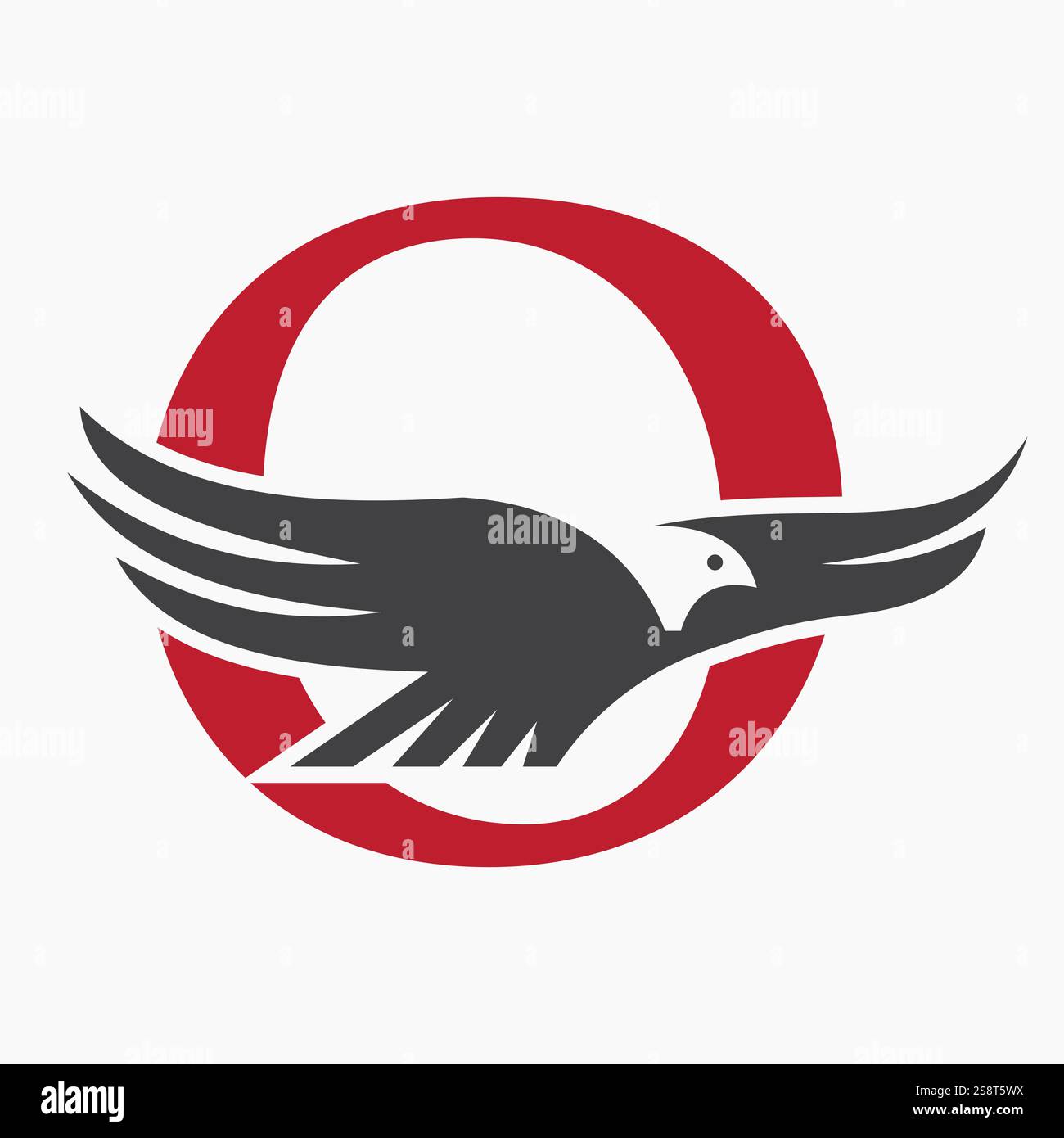 Monogram Letter O Flying Eagle Logo Concept For Speed Icon and ...