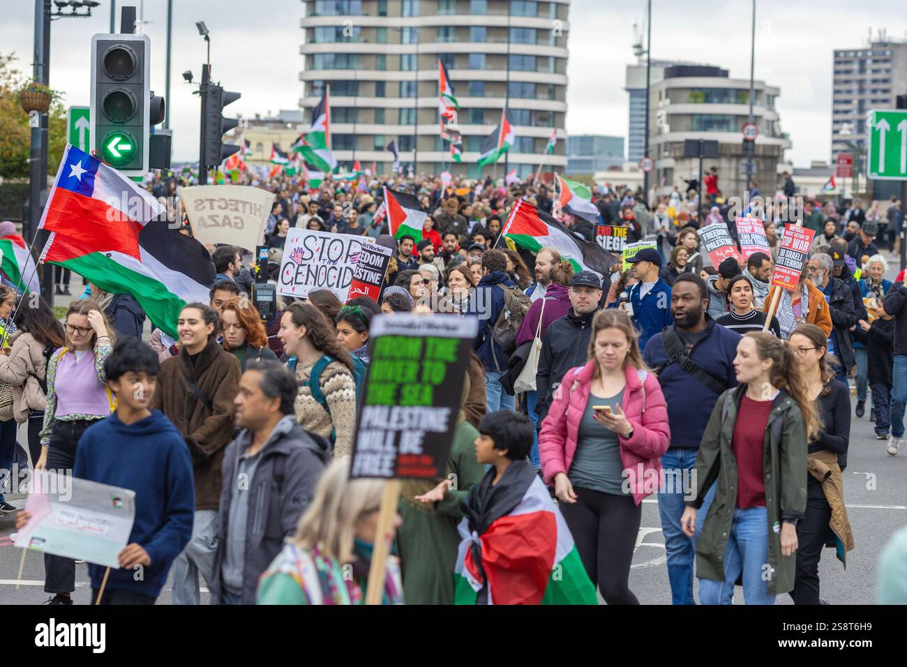 Protesters placards gaza stop hi-res stock photography and images - Alamy