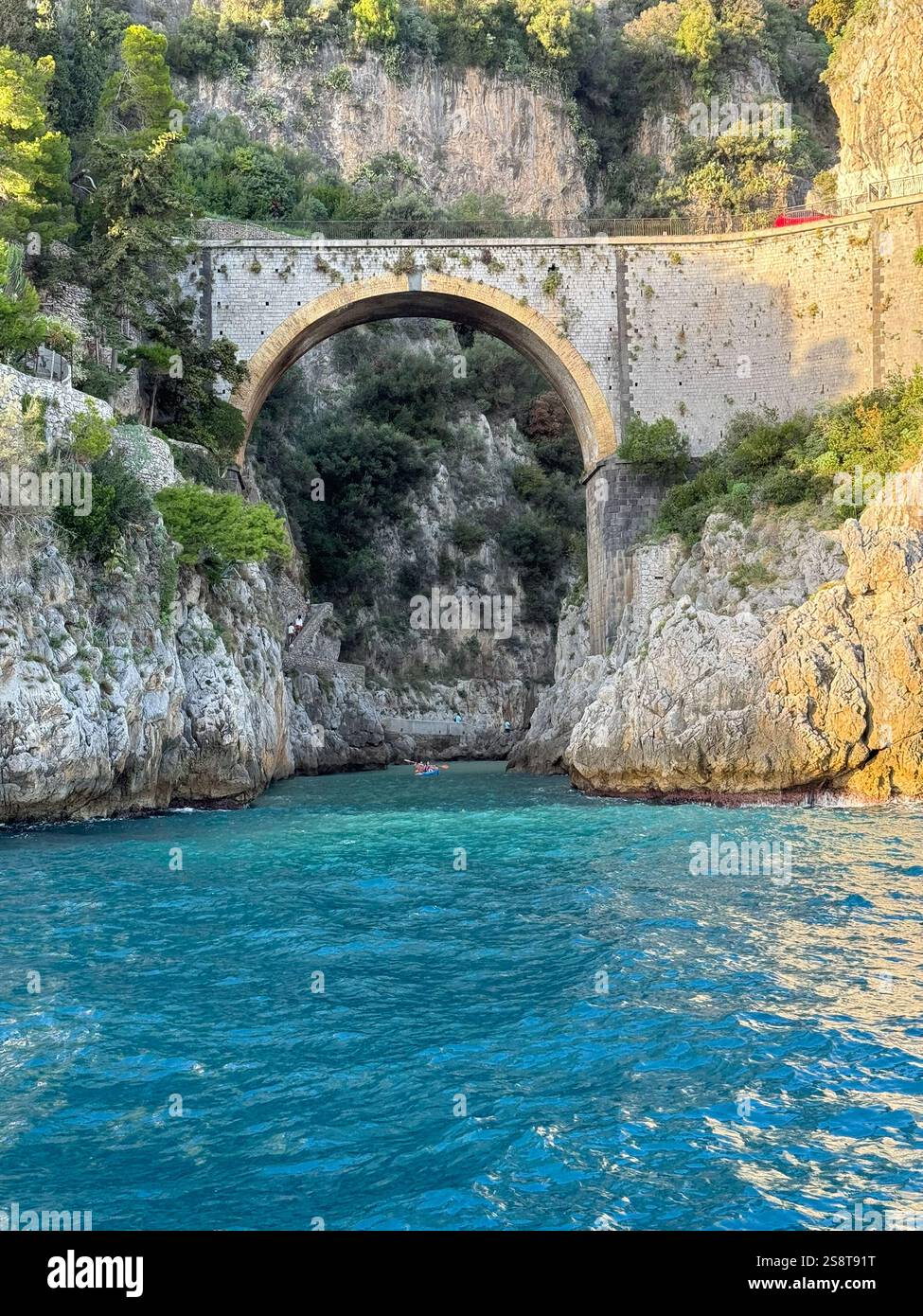 Furore bridge from a boat in Amalfi coast Stock Photo - Alamy
