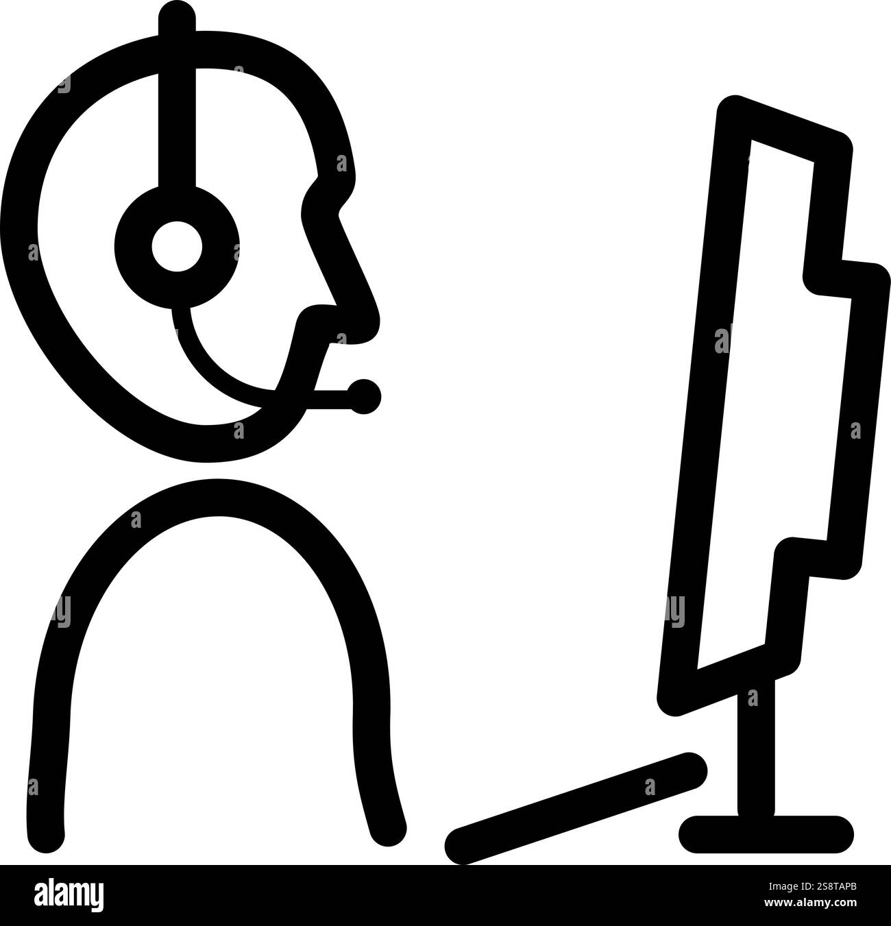 Support Agent Working icon vector. Suitable for mobile apps, web apps ...