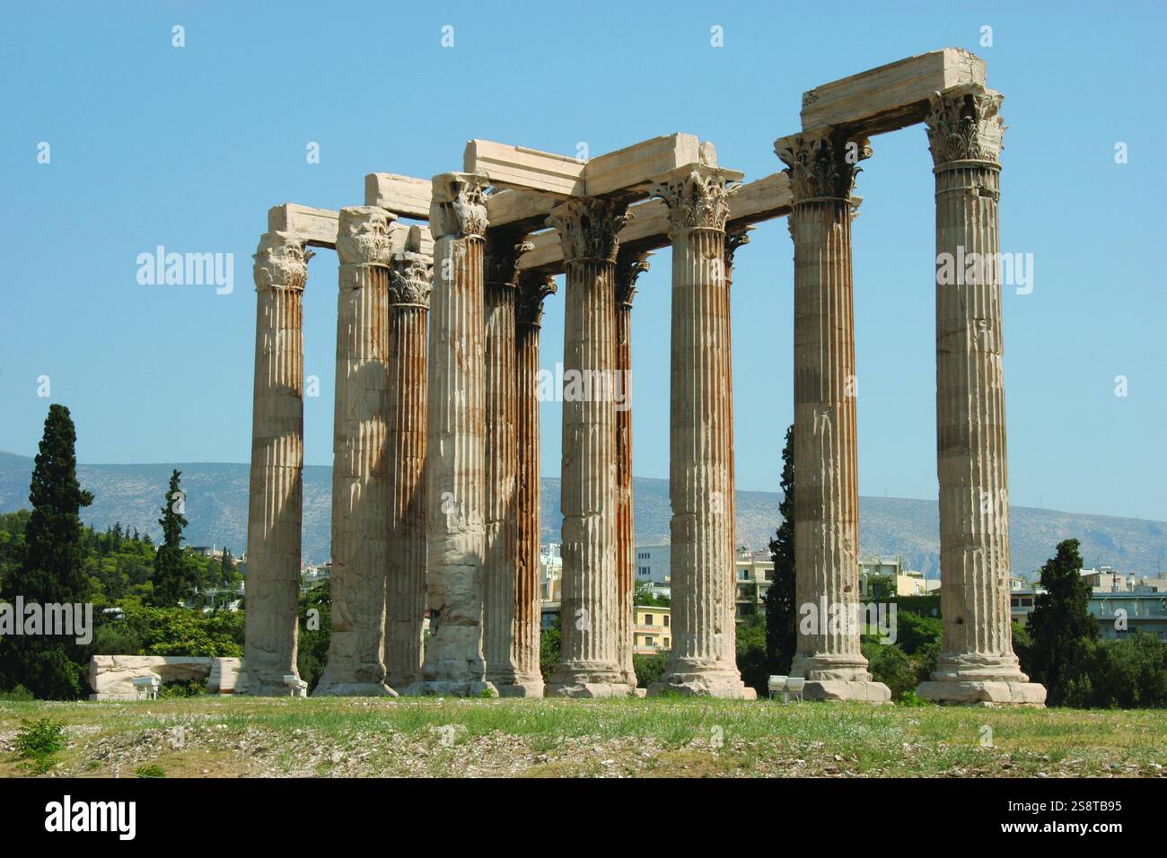 Greece. Athens. Temple of Olympian Zeus or Olympieion. 6th century BC ...