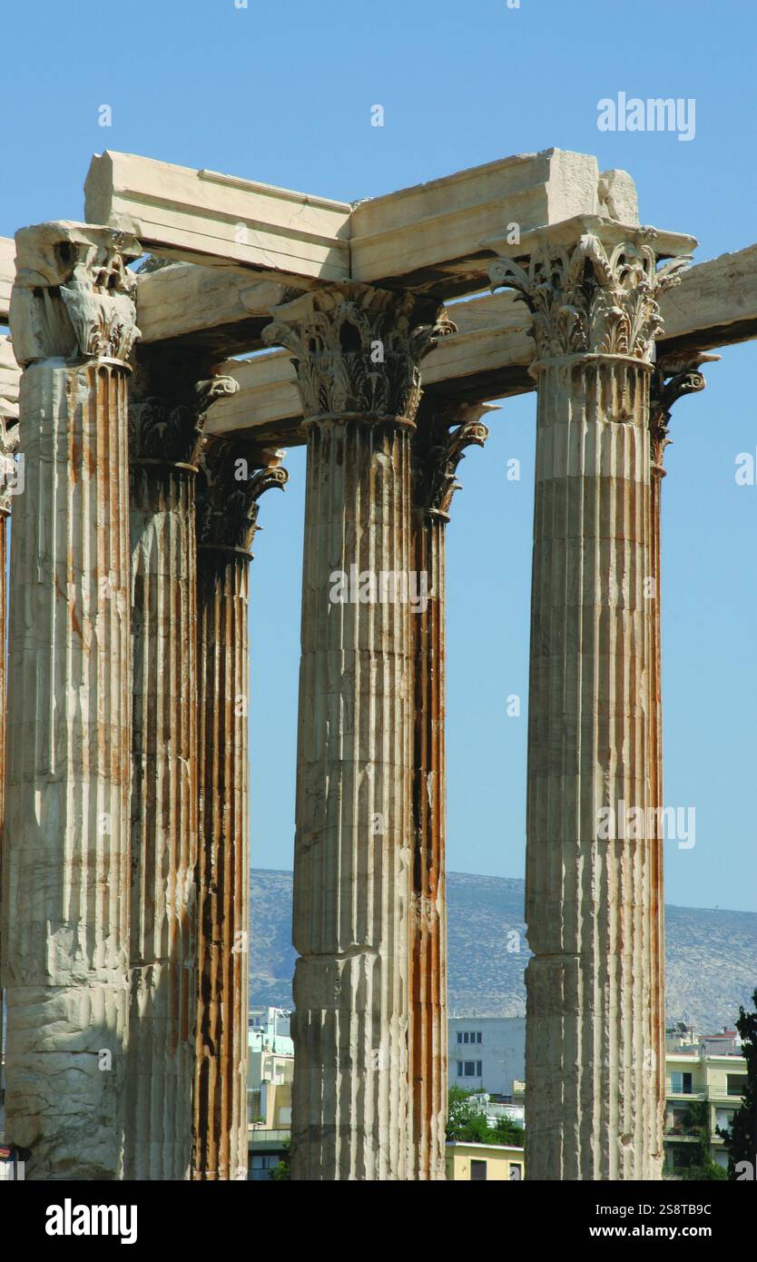 Greece. Athens. Temple of Olympian Zeus or Olympieion. 6th century BC ...