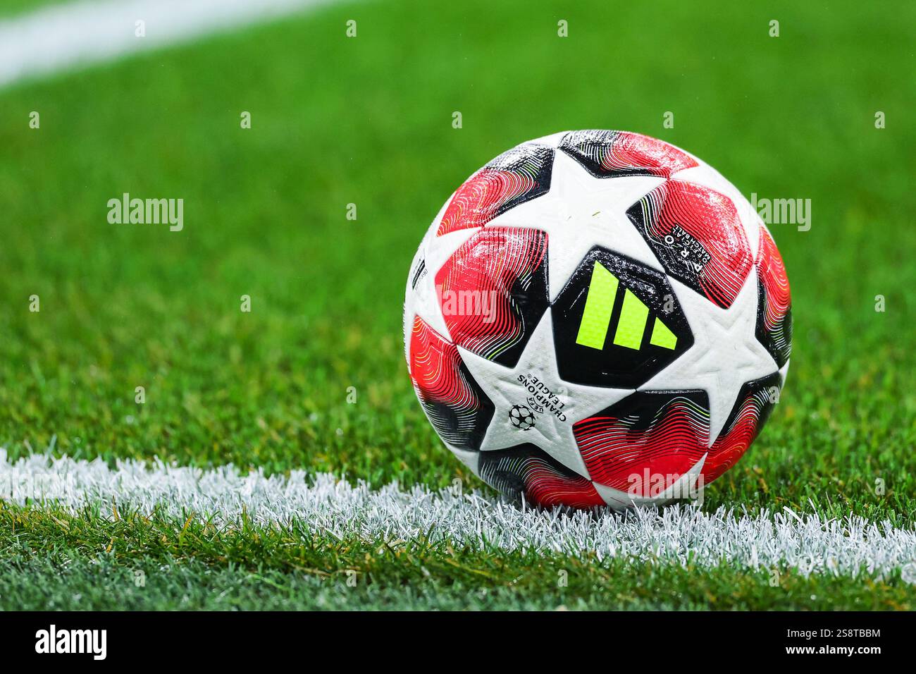 Official Adidas Champions League match ball seen during the UEFA ...