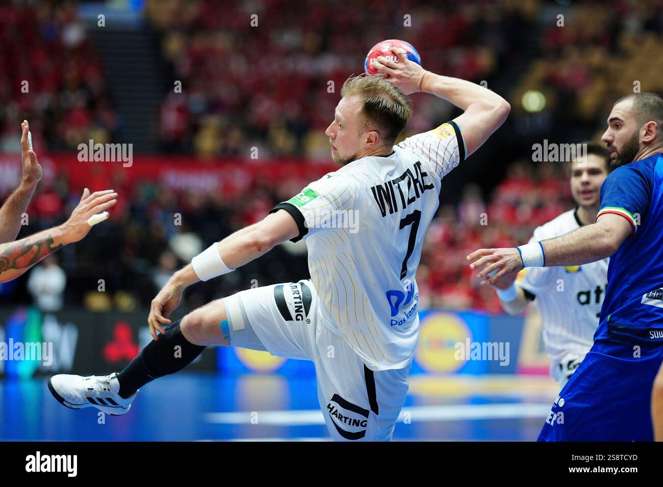 Wurf/Tor Luca Witzke (Deutschland, #07) DEN, Italien vs. Deutschland ...