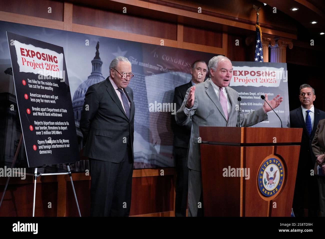 From left, Senate Minority Leader Chuck Schumer, D-N.Y., Sen. Jeff ...