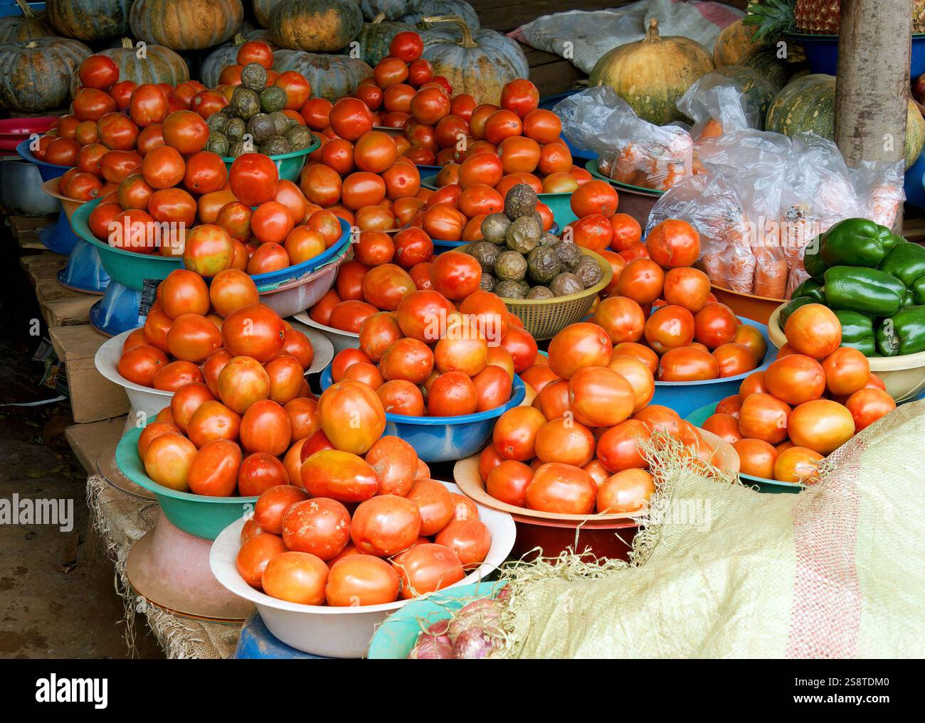 tomatoes, fruit and vegetable vendor, Uganda, East Africa Stock Photo ...