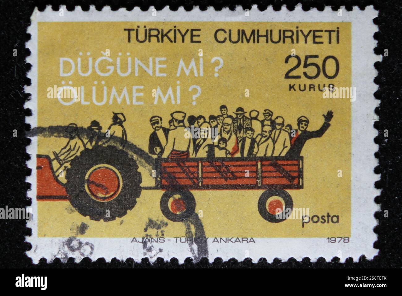 ISTANBUL, TURKEY - DECEMBER 26, 2020: Turkish stamp shows Traffic ...