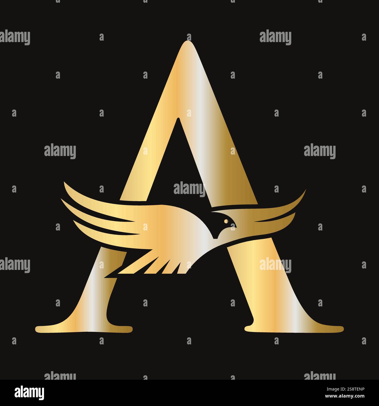 Initial Letter A Flying Eagle Logo Concept For Speed Icon and ...