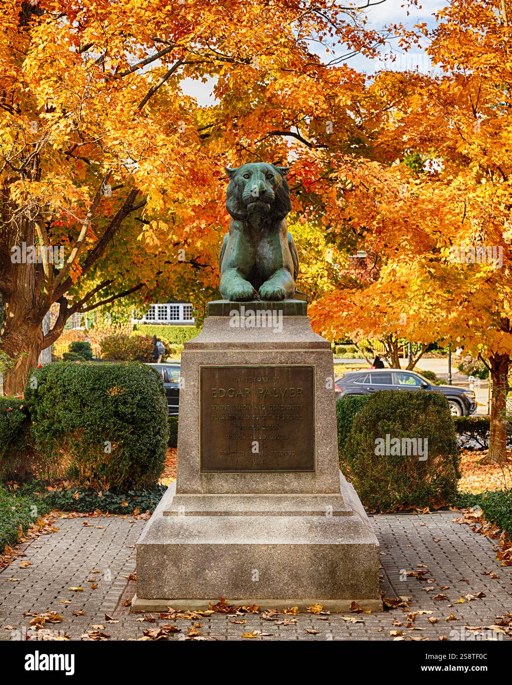 Frontal View of The Palmer Square Tiger Statue, Palmer Square During ...