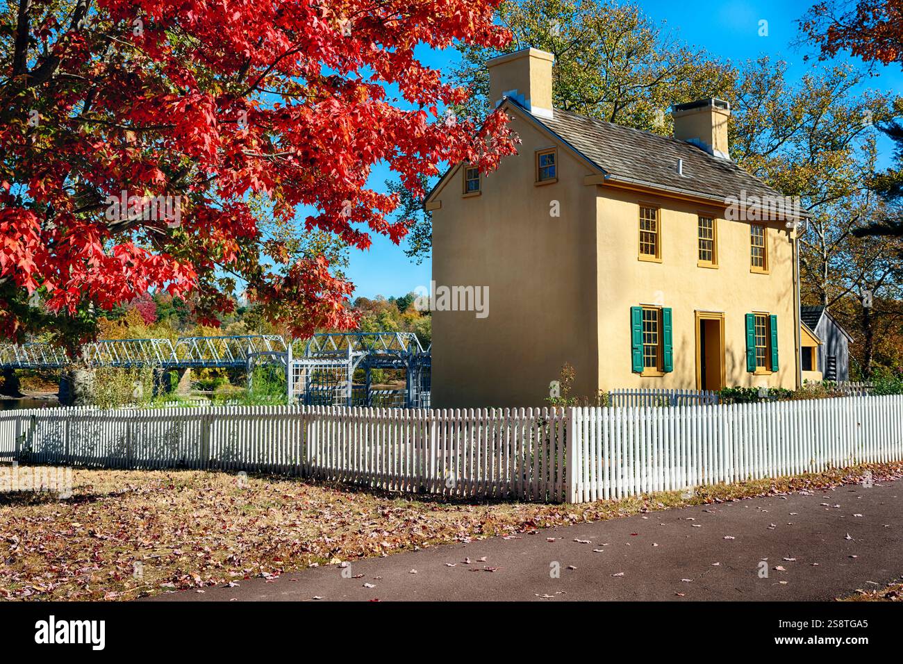 Hibbs House at Washington's Crossing Historic Village During Fall ...