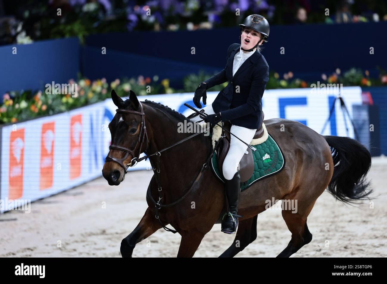 Anna Gelske de Boer with Nina Utah during the Aeres MBO Barneveld Prize 1.10m at the Jumping ...