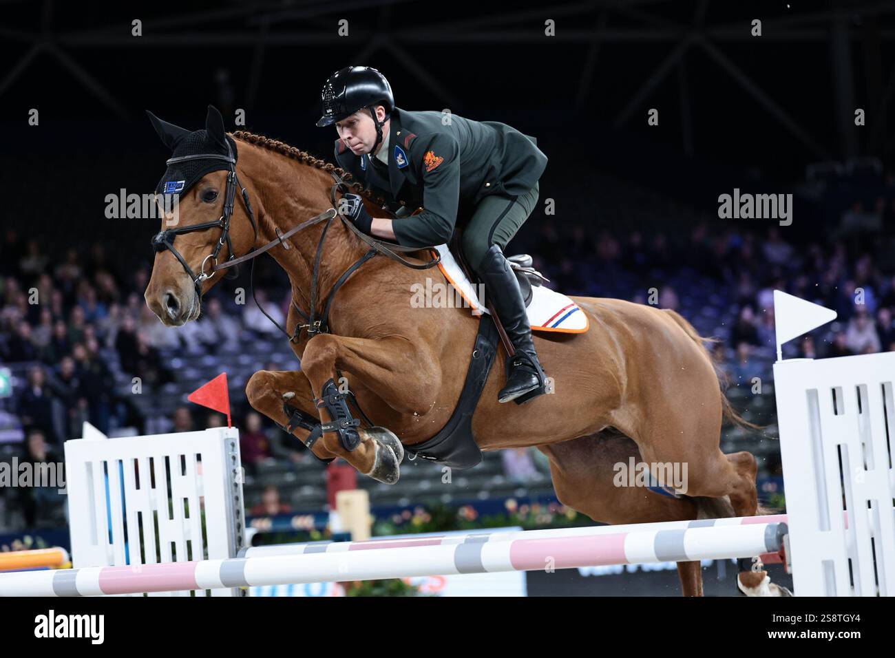 Christoff Gangl with Never-Expected during the Stal Bosgoed Prize 1.30m at the Jumping Amsterdam ...