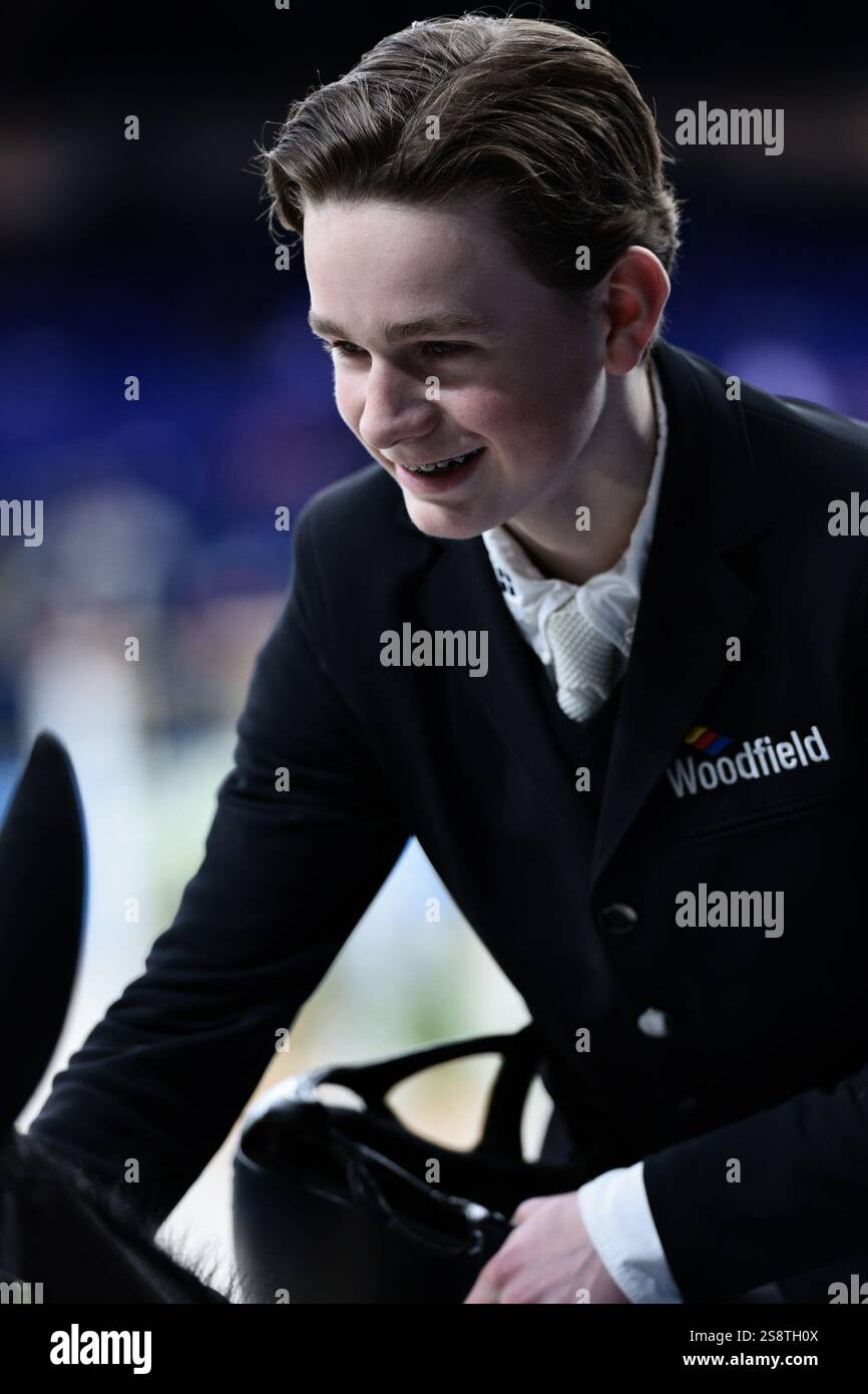 Joep Schaap with Cadeauminka during the prize giving ceremony of the Stal Bosgoed Prize 1.30m at ...