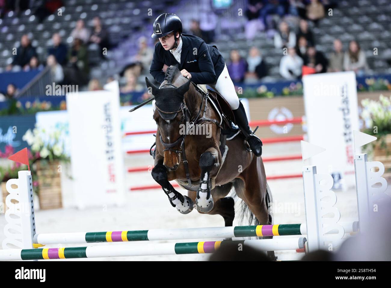 Jordy Wilken with Domein de lavei 2 during the IB Makelaars Prize 1.20m ...