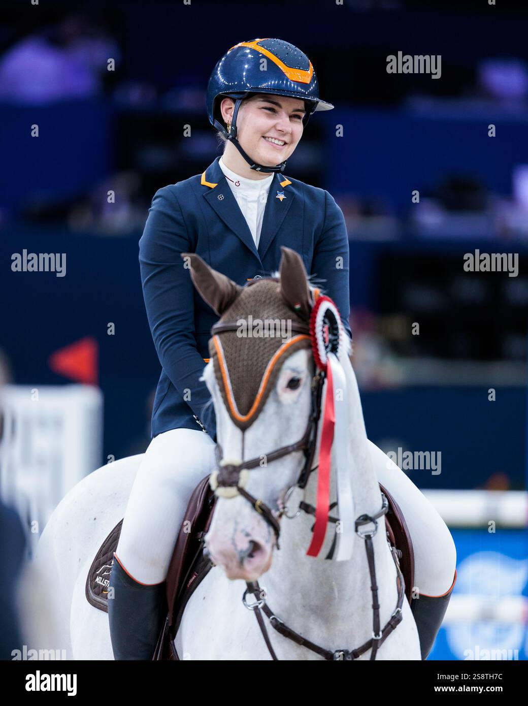 Kristy Snepvangers with Millstream's Lucifer during the prize giving ...