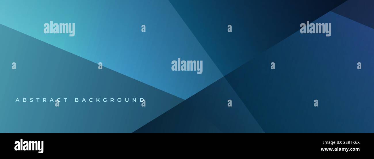 Blue modern abstract wide banner with geometric shapes. Dark blue ...