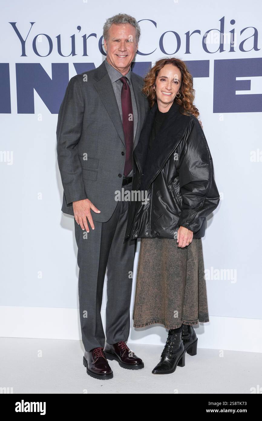 Will Ferrell, left, and Jessica Elbaum pose for photographers upon ...