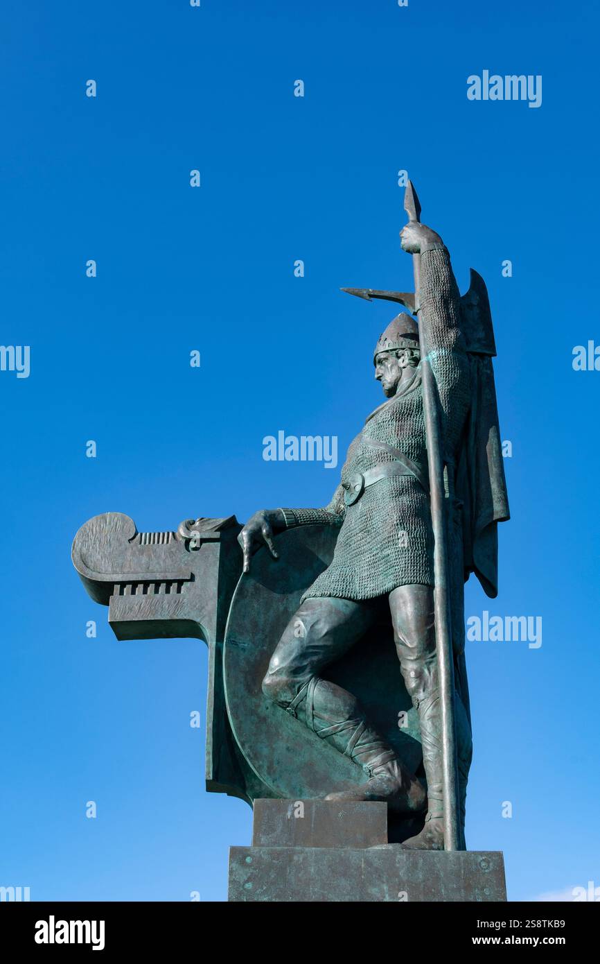 Statue of settler Ingólfur Arnarson by Einar Jónsson Stock Photo - Alamy