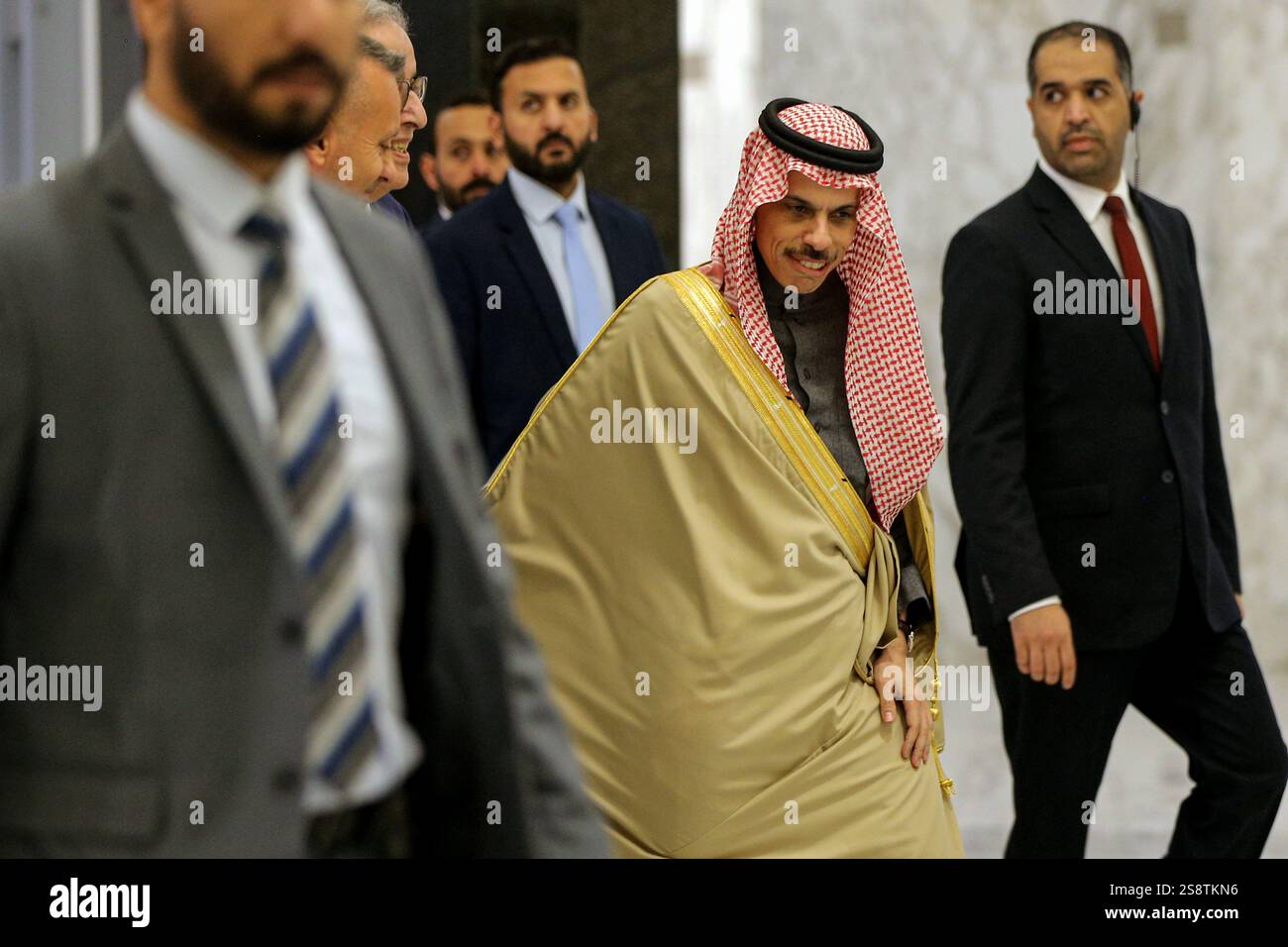 Baabda, Baabda, Lebanon. 23rd Jan, 2025. Saudi Foreign Minister Prince ...