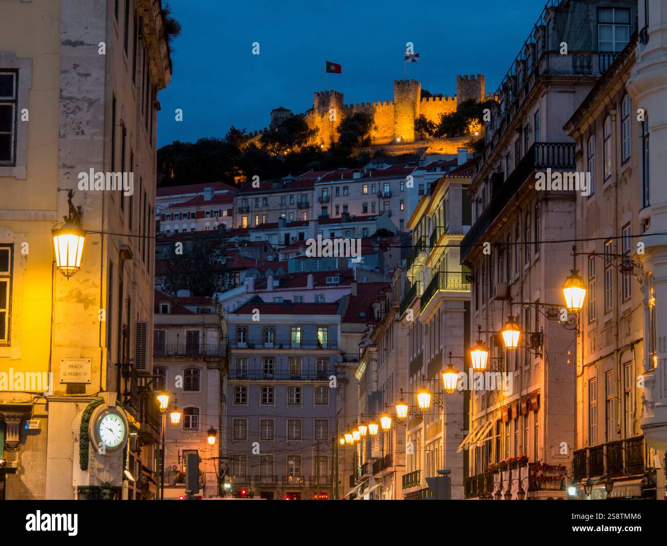 Portugal, Lisbon. Castle of St George (Castelo de Sao Jorge) seen from ...