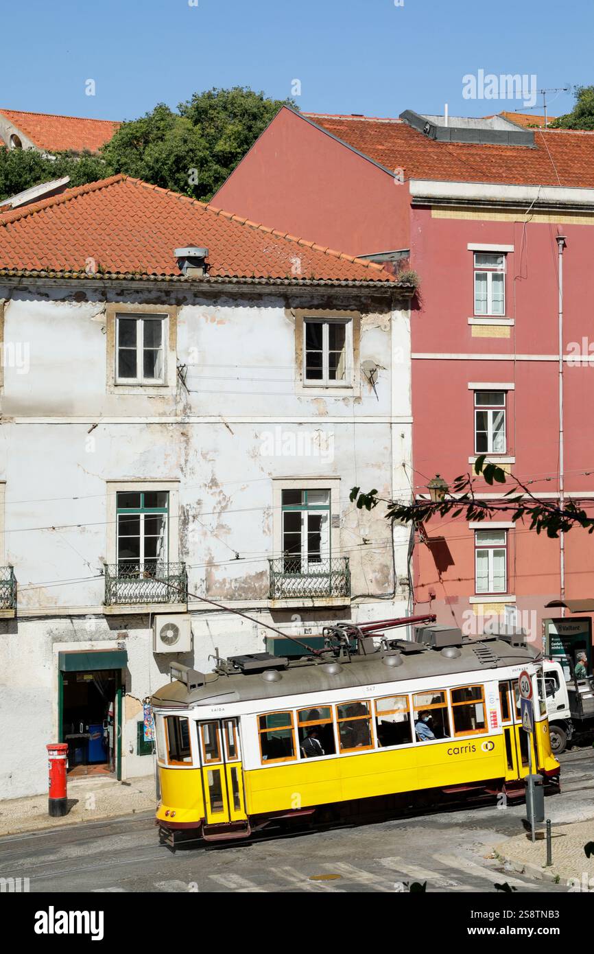 Lisbon, Portugal. Street scene with the famous 28 Tram Stock Photo - Alamy