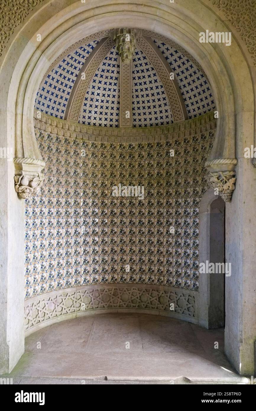 Sintra, Portugal. Pena Palace. The castle and monastery was built in ...