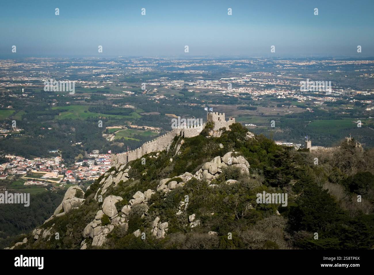 Sintra, Portugal, Europe. Castle of the Moors, built in the 8th century ...