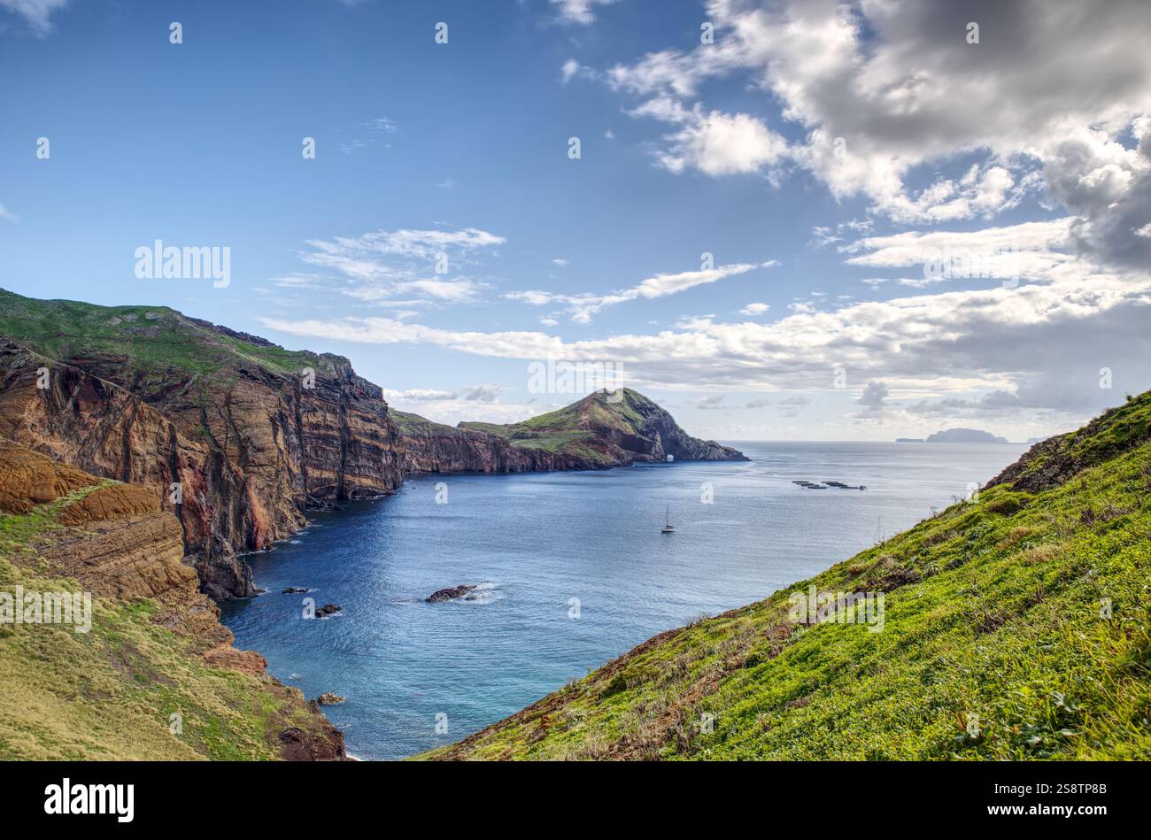 The beautiful view of madeira coast in Portugal, Ponta de So Loureno ...