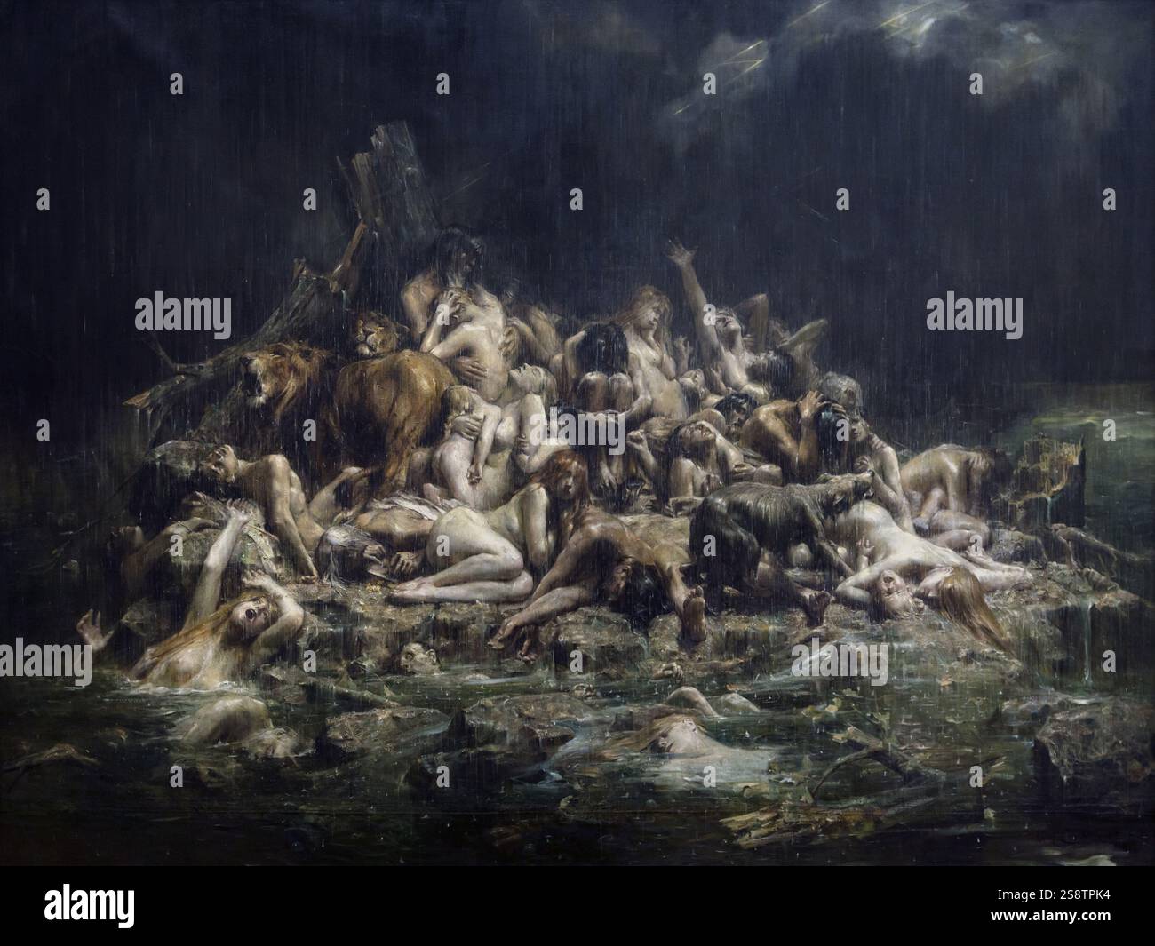 The flood of Noah and the companions Léon Comerre Stock Photo - Alamy
