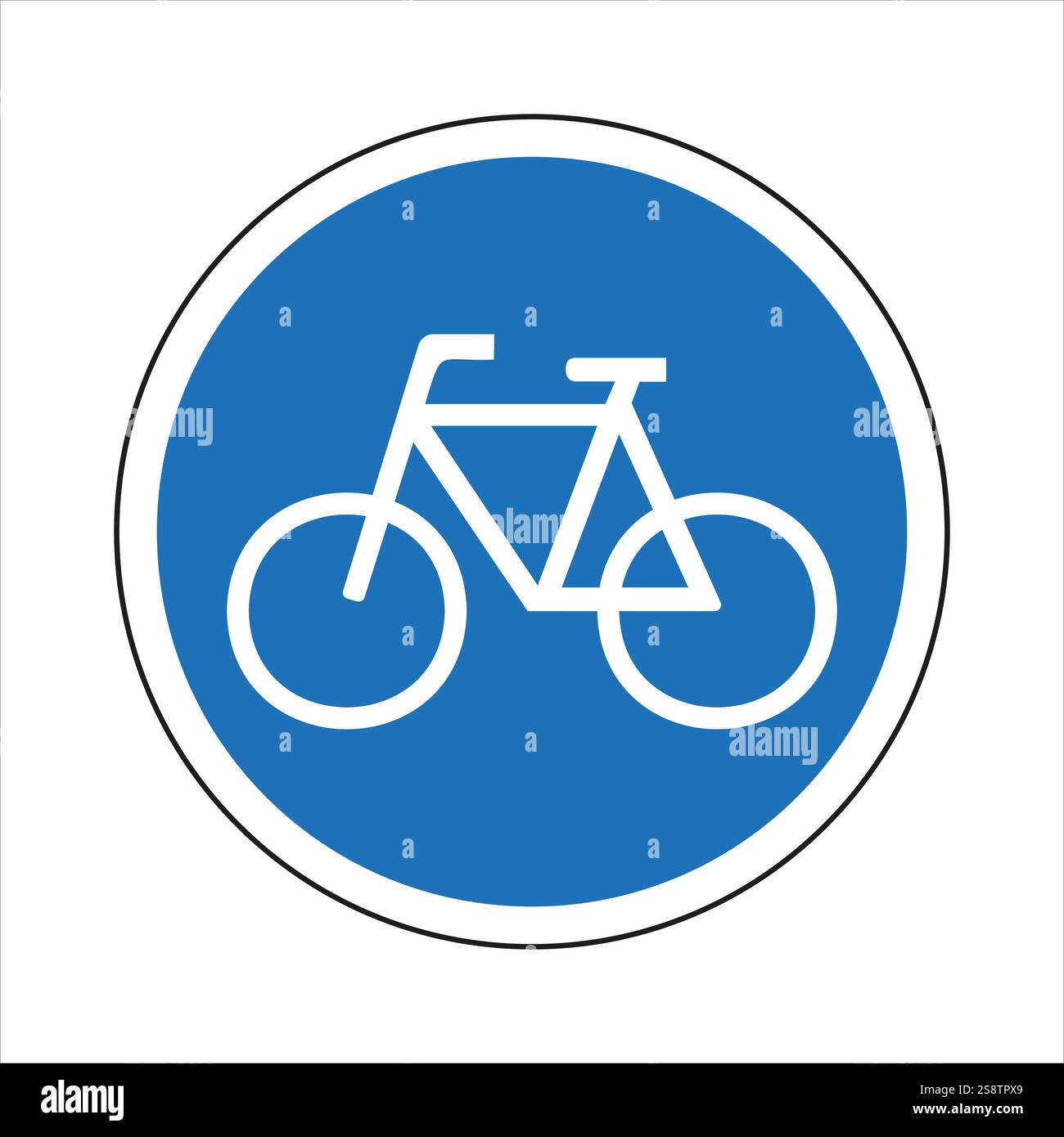 Bicycle lane traffic sign indicating mandatory use for cyclists ...