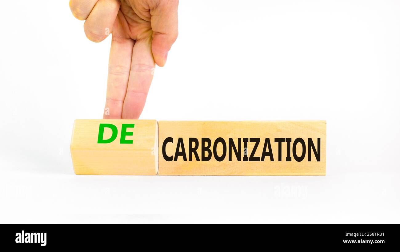Decarbonization or carbonization symbol. Concept words Decarbonization ...