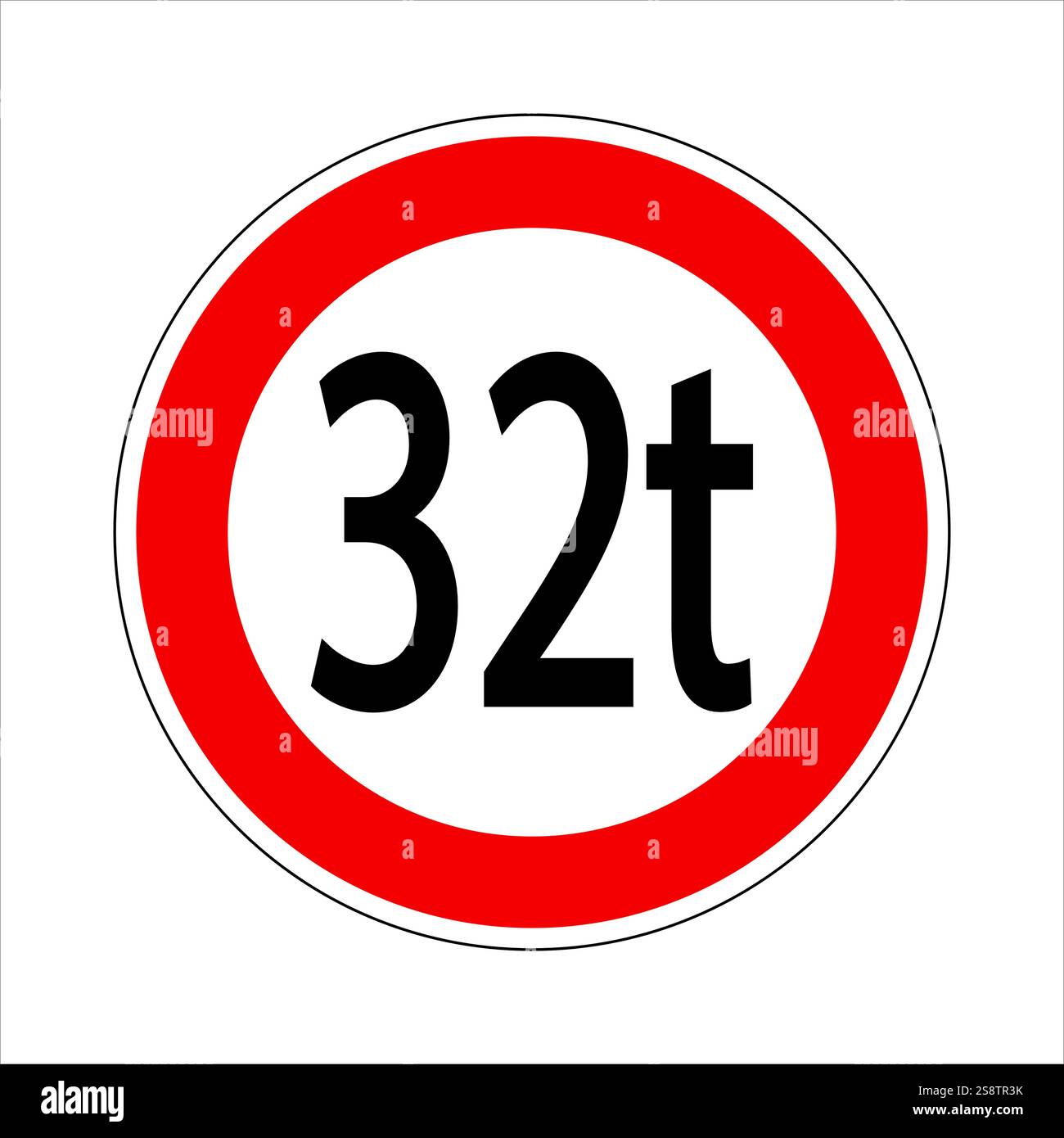 Regulatory road sign indicating a weight limit for vehicles, ensuring ...