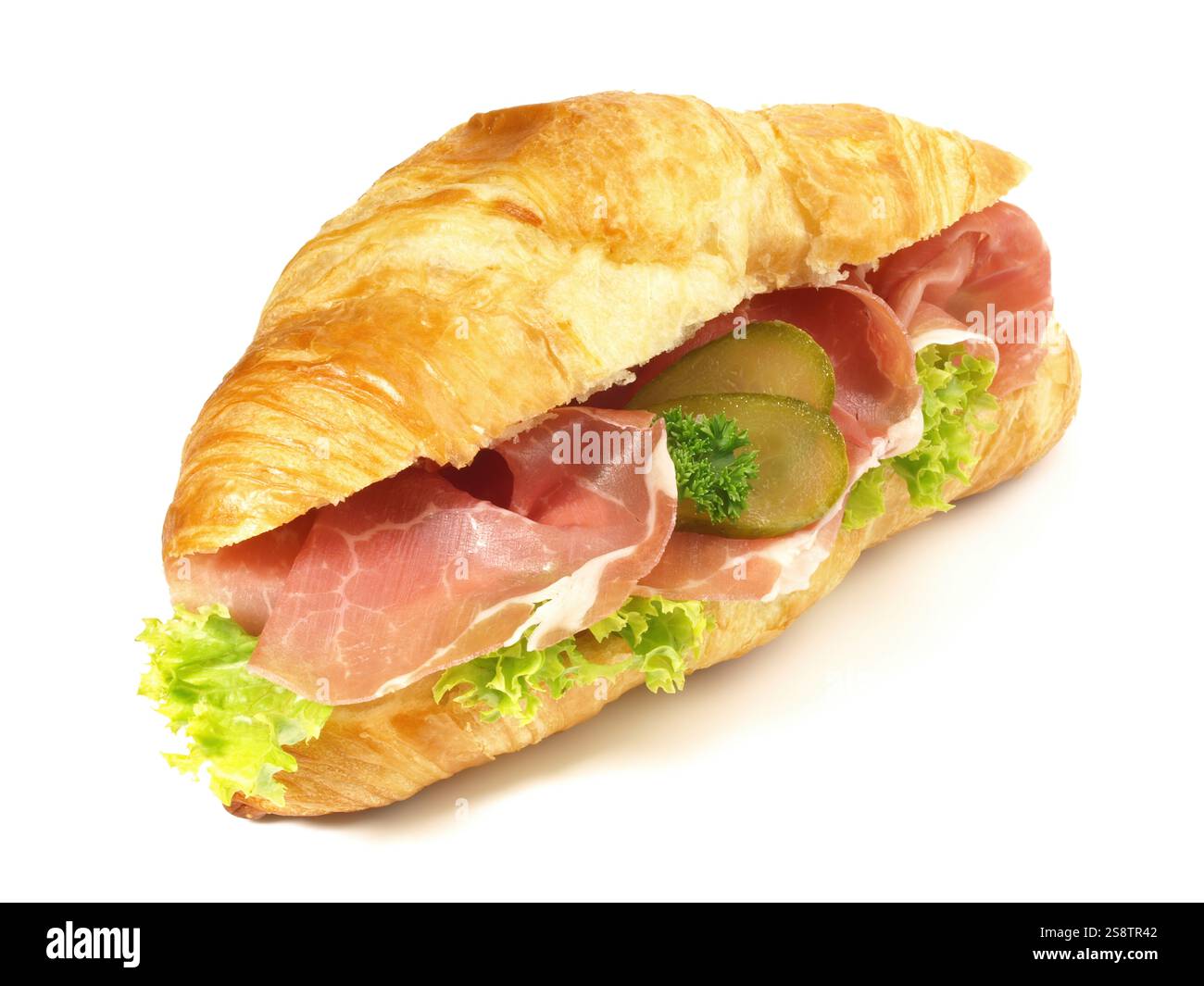 Croissant with Ham Stock Photo - Alamy