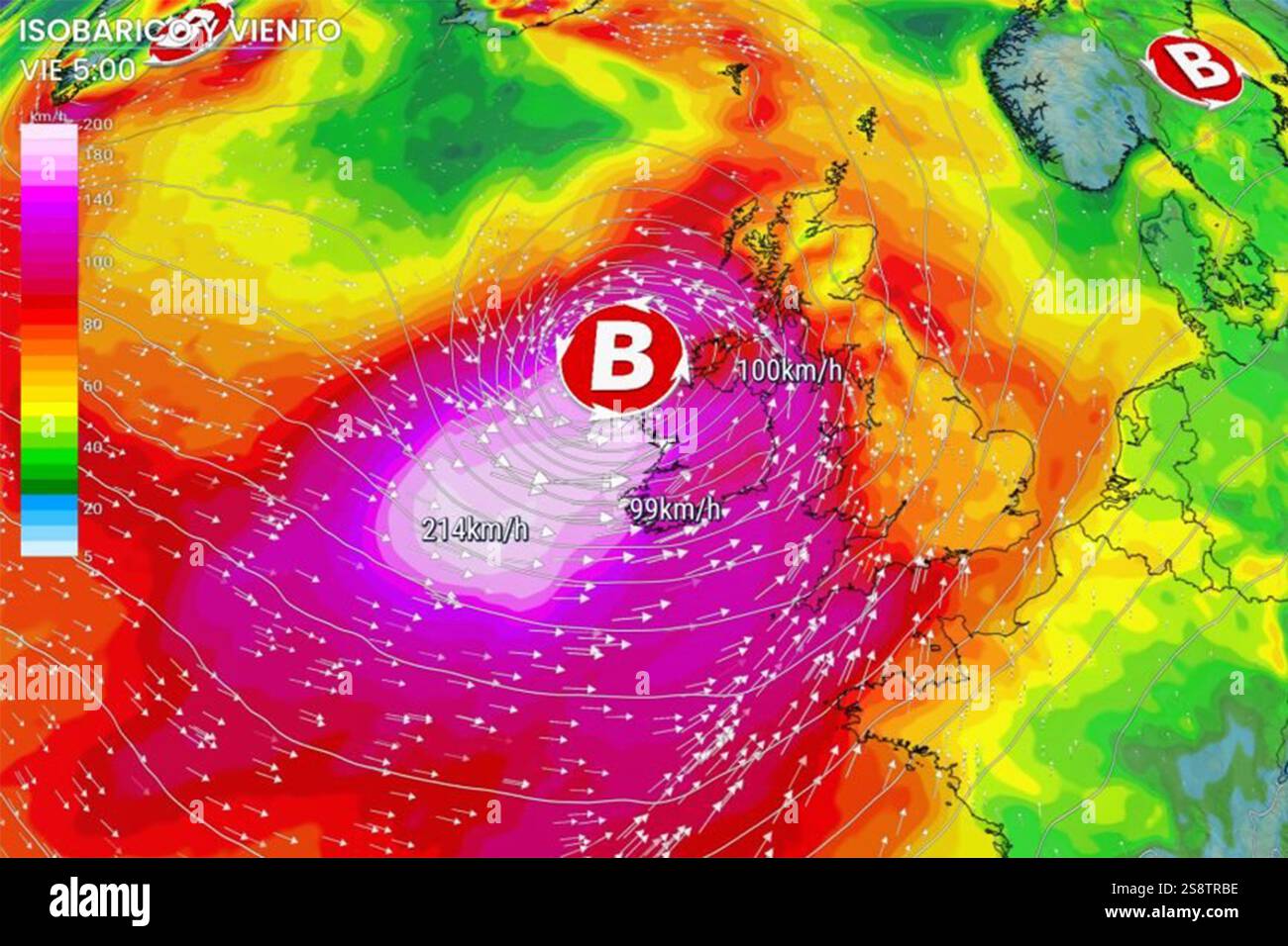 Weather map. Notices. Rain. Torrential rain due to an electrical storm ...