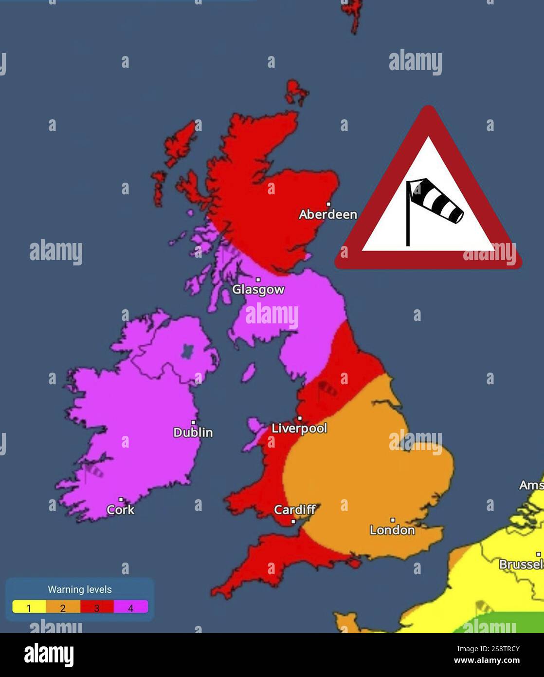 Weather map. Notices. Rain. Torrential rain due to an electrical storm ...