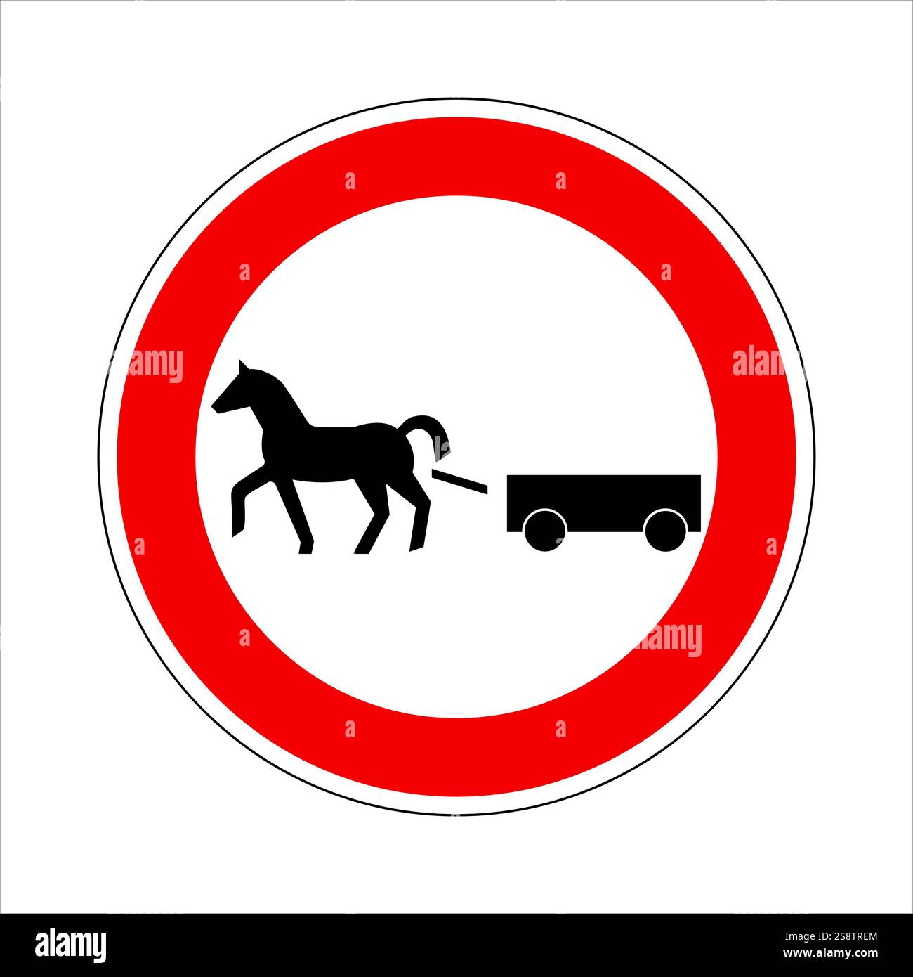 Regulatory sign prohibiting horse-drawn carriages, carts, and wagons ...