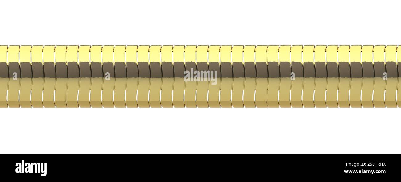 Seamless golden curb chain isolated on white background, 3D ...