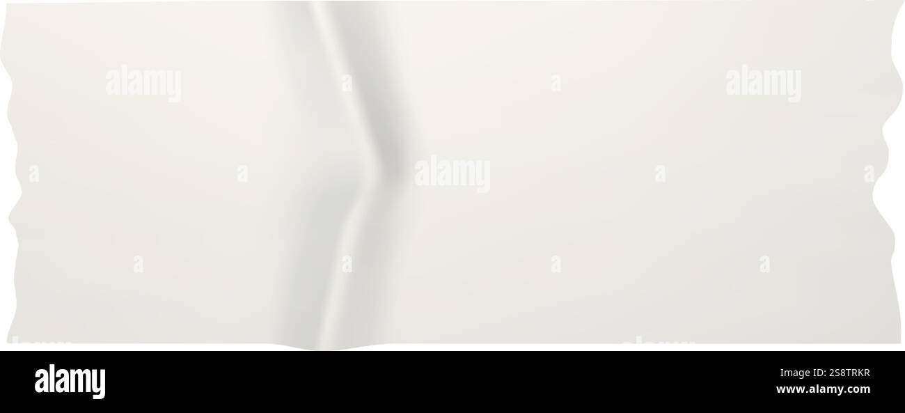 White wrinkled adhesive tape with torn edges creating a realistic ...