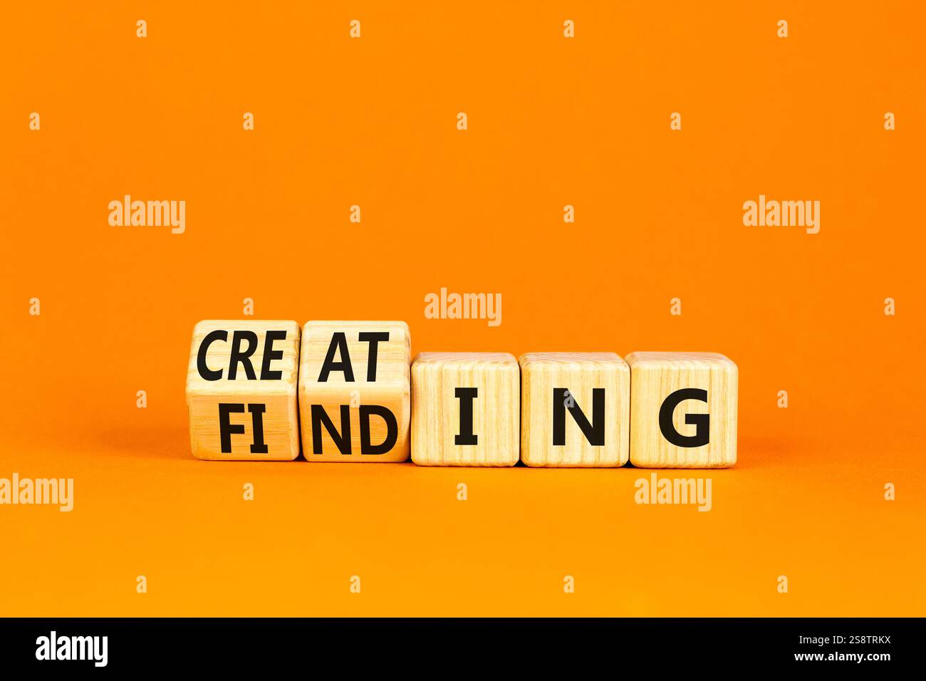 Finding or creating symbol. Turned wooden cubes and changed words ...