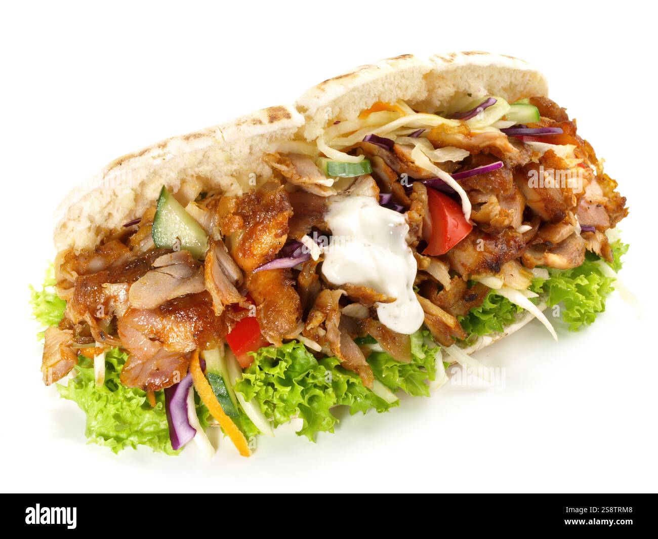 Kebab Sandwich on white Background Stock Photo - Alamy