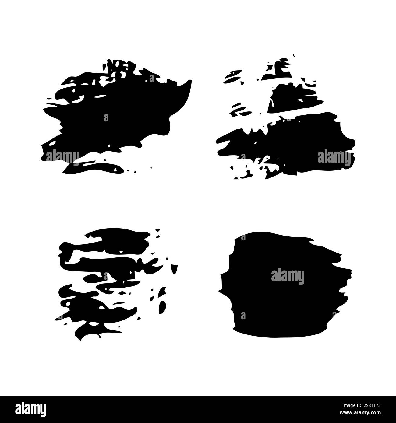 Sketch Scribble Smears. Set of four Hand drawn Paint Scribble Stains ...