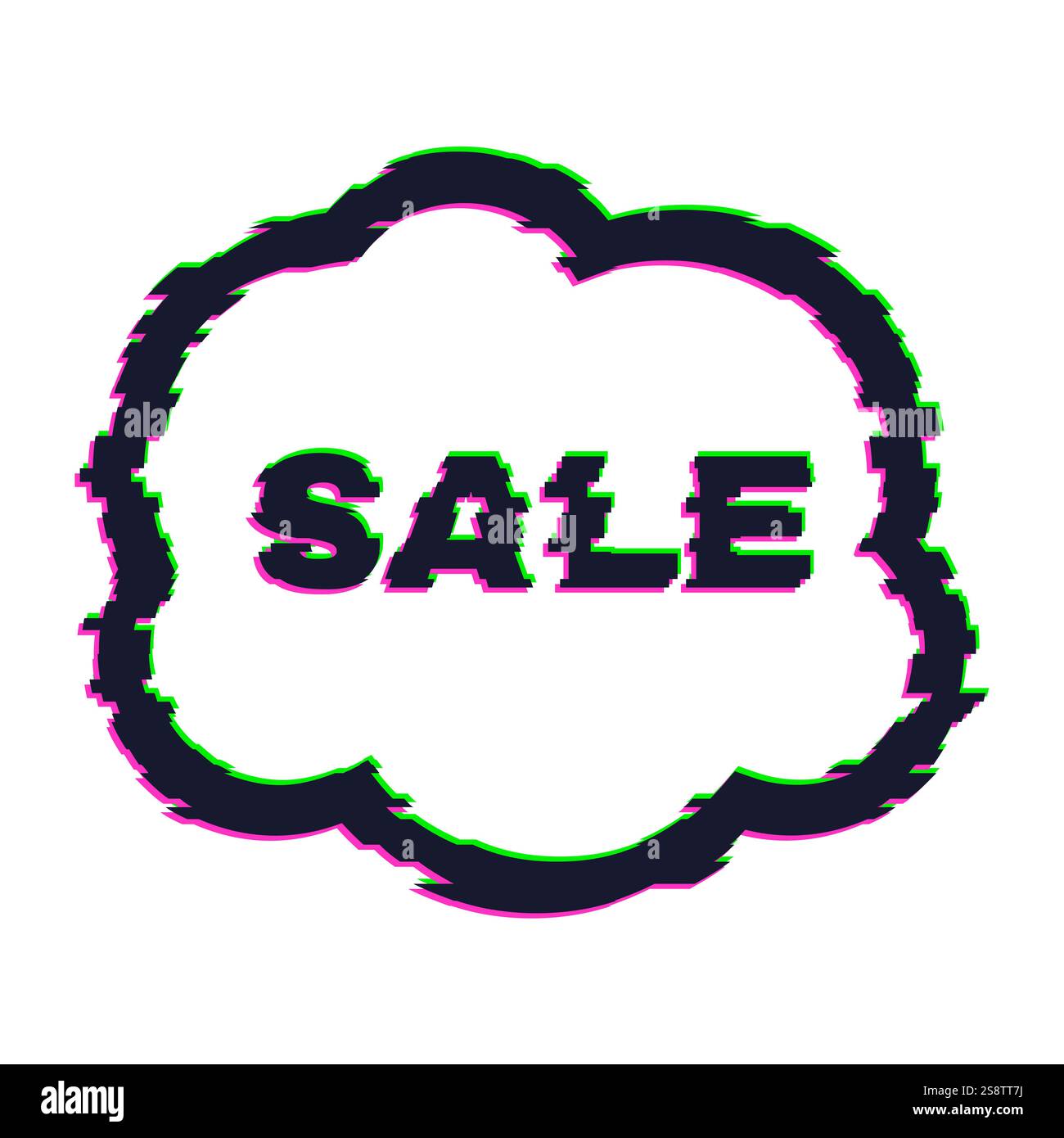 Distorted glitch sale banner with error effect on the edges and in text ...
