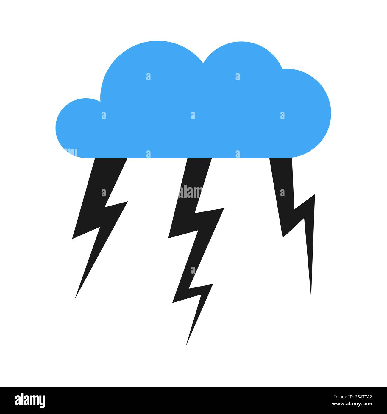 A cloud with a thunderstorm. Vector illustration Stock Vector Image ...