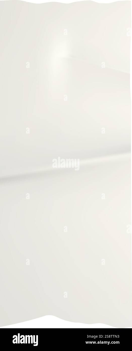 White glossy plastic sheet featuring a soft crumpled texture ...