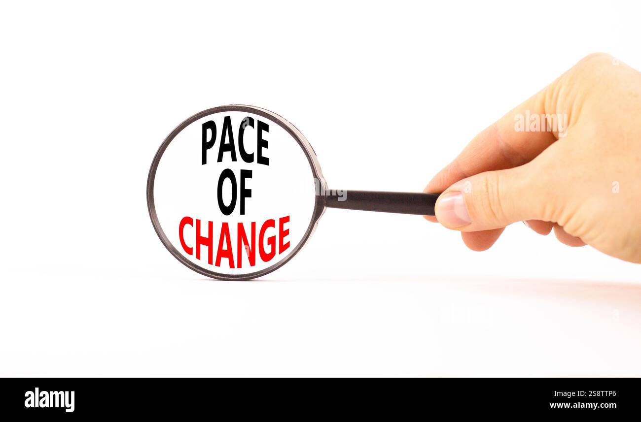 Pace of change symbol. Concept words Pace of change on beautiful black ...