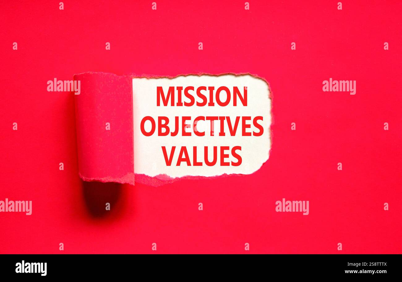 Mission objectives values symbol. Concept words Mission Objectives ...