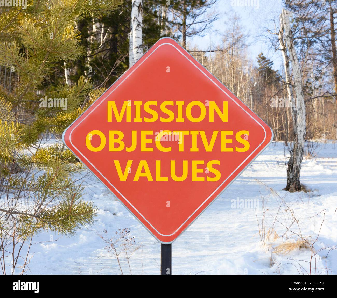 Mission objectives values symbol. Concept words Mission Objectives ...