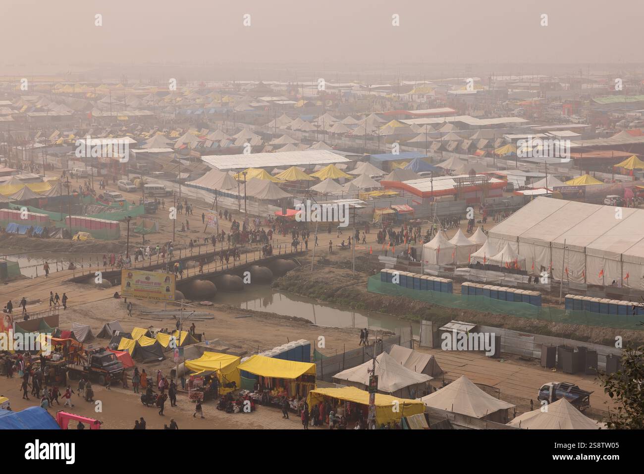 Panorama, Maha Kumbh Mela, Prayagraj, Uttar Pradesh, India. Hindu ...