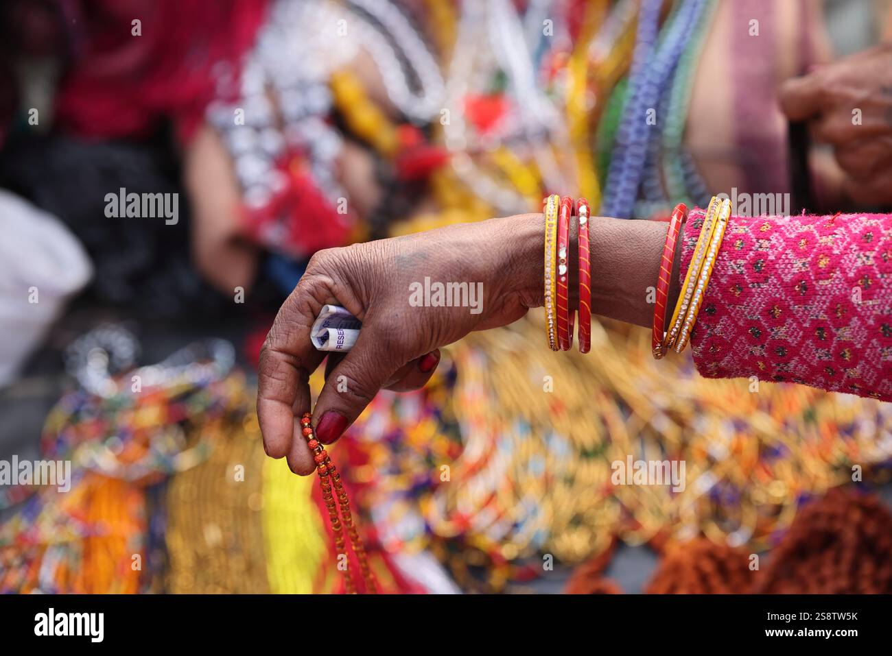 Market stall, Maha Kumbh Mela, Prayagraj, Uttar Pradesh, India. Hindu ...